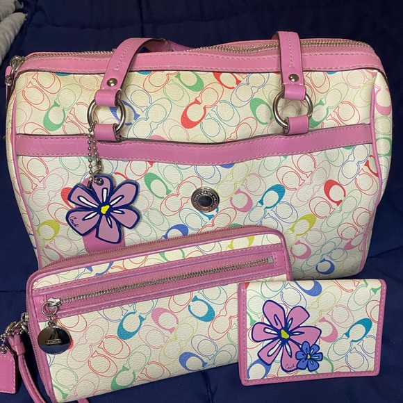 Coach | Bags | Coach Matching Set Large Satchel With Wallet And Id ...